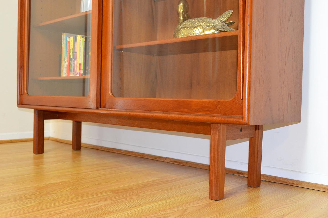 Danish Teak Glass Front Bookcase/Display Cabinet – Mod Factory DMV