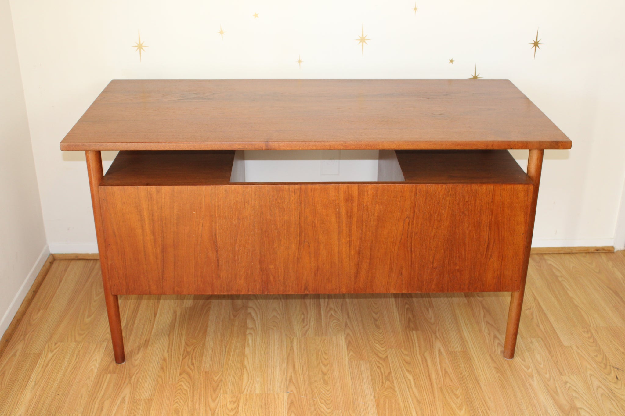 Vintage Teak Floating Top Executive Desk – Mod Factory DMV